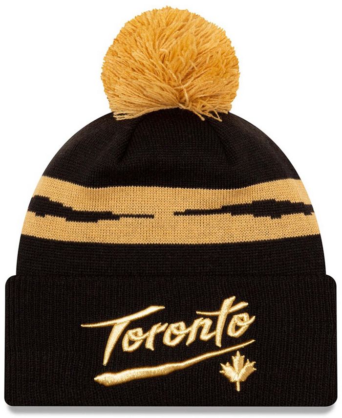 New Era Men's Black Toronto Raptors 2020/21 City Edition Pom Cuffed ...