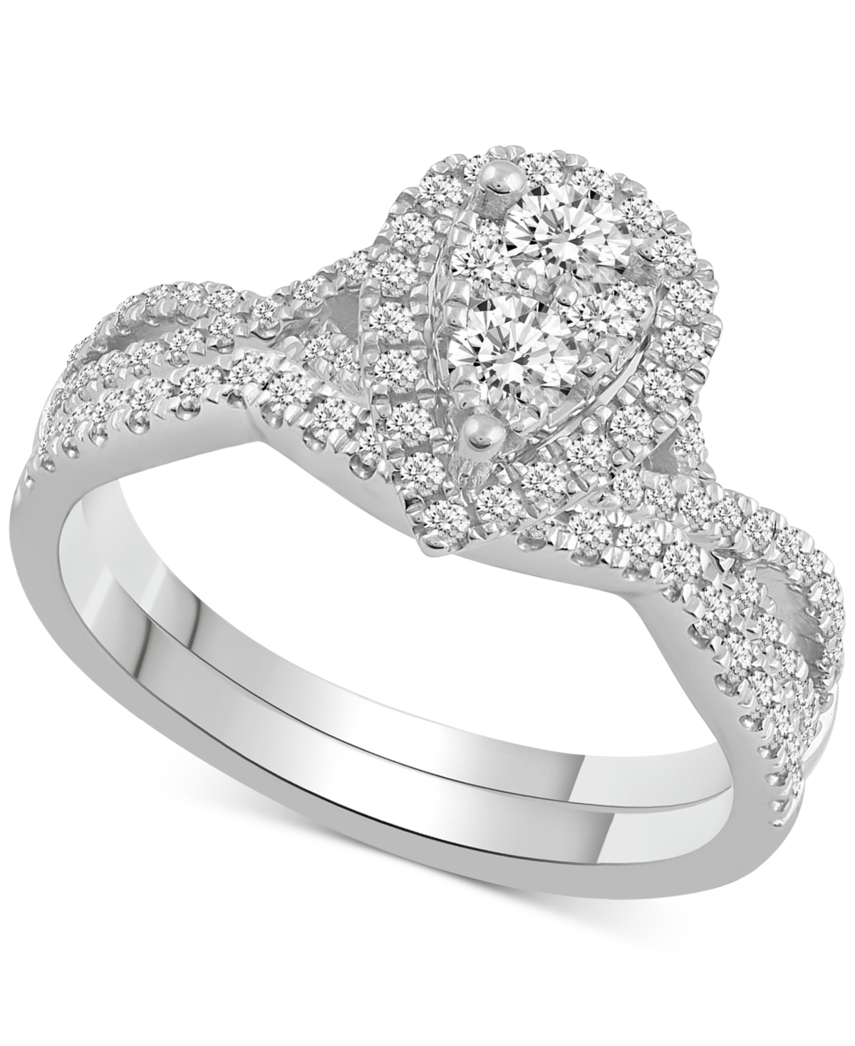 Click here for Diamond Teardrop Cluster Bridal Set (3/4 ct. t.w.)... prices