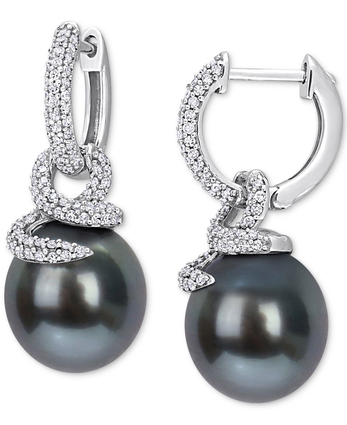 Click here for Cultured Tahitian Pearl (10-11mm) & Diamond (1/2 c... prices