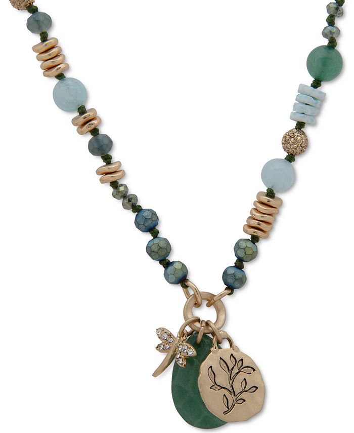lonna & lilly Gold-Tone Beaded Pendant Necklace - Macy's