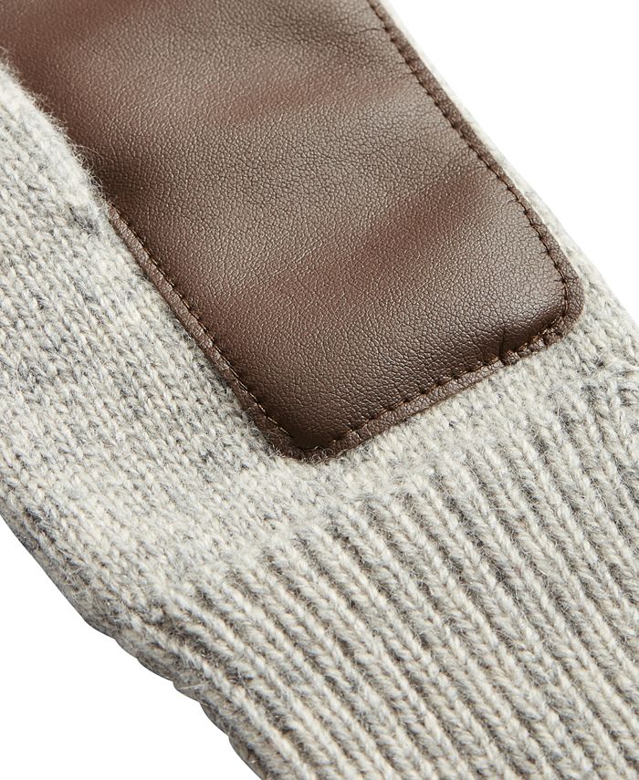 Alfani Men's Tech Tip Gloves with Faux-Leather Piecing, Created for ...