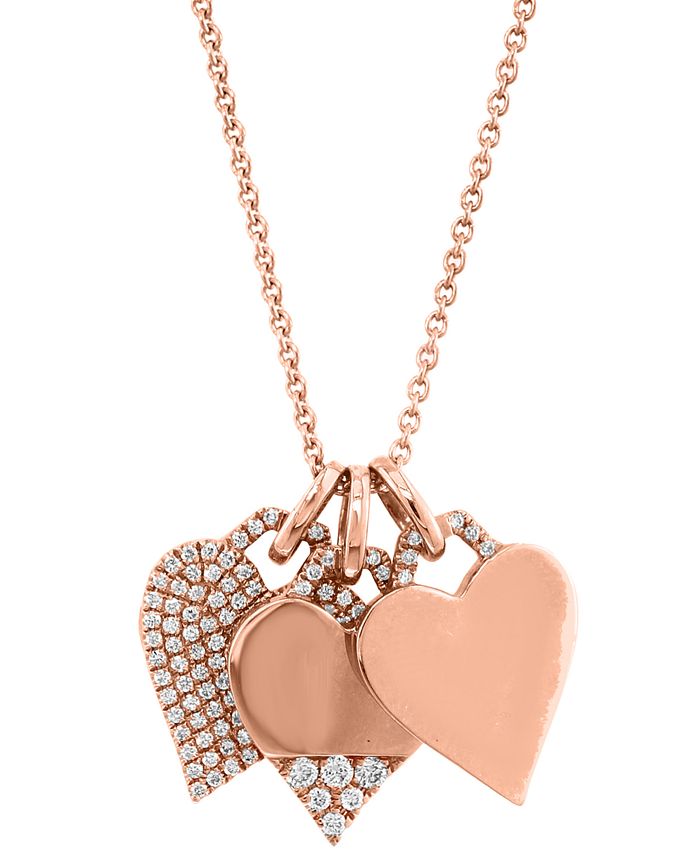 EFFY Collection EFFY® Diamond Triple Heart 18" Pendant Necklace (1/3 ct ...