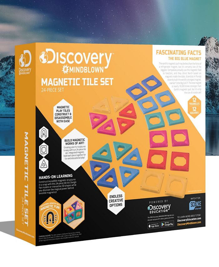 Discovery #MINDBLOWN Discovery Kids 24-Piece Magnetic Building Tiles ...