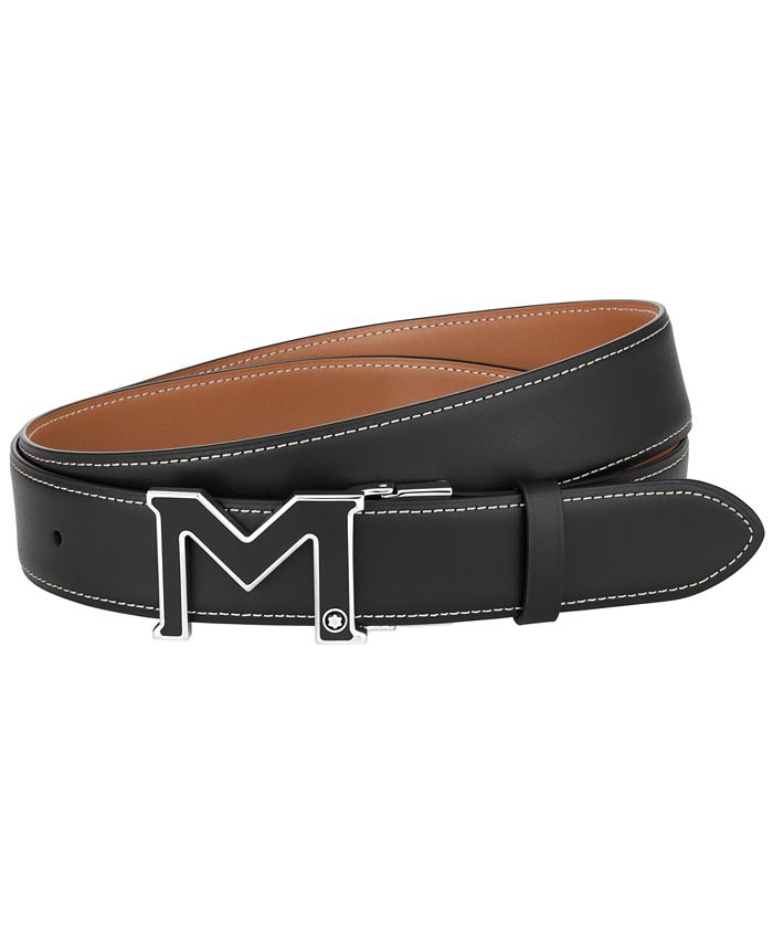 Montblanc Men's Reversible Leather M Buckle Belt - Macy's