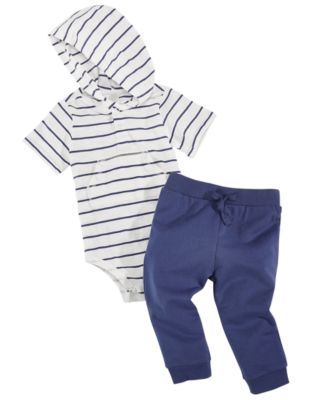 First Impressions Baby Boys 2-Pc. Striped Kangaroo Bodysuit & Joggers Set, Created for Macy's ...