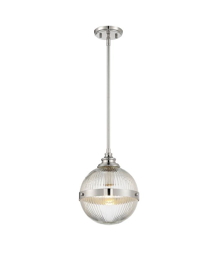 Meridian Lighting Modern Ribbed 1-Light Mini Pendant - Macy's