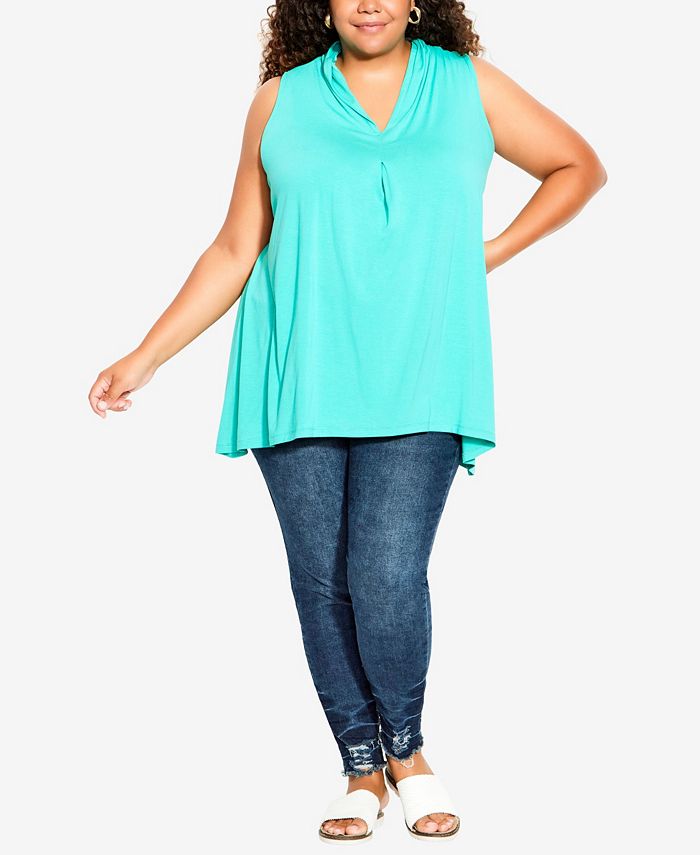 Avenue Plus Size Aria Pleat Top & Reviews - Tops - Plus Sizes - Macy's