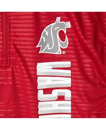 Colosseum Men's Crimson Washington State Cougars Bart Windshirt Quarter-Zip Pullover Jacket - Macy's