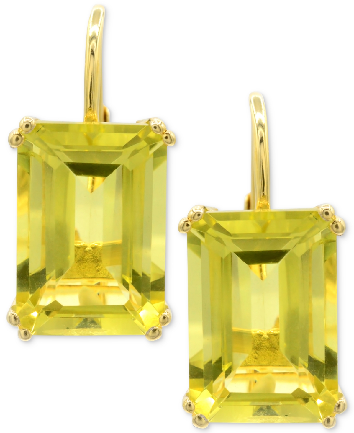 Click here for Lime Quartz Leverback Drop Earrings (12-5/8 ct. t.... prices