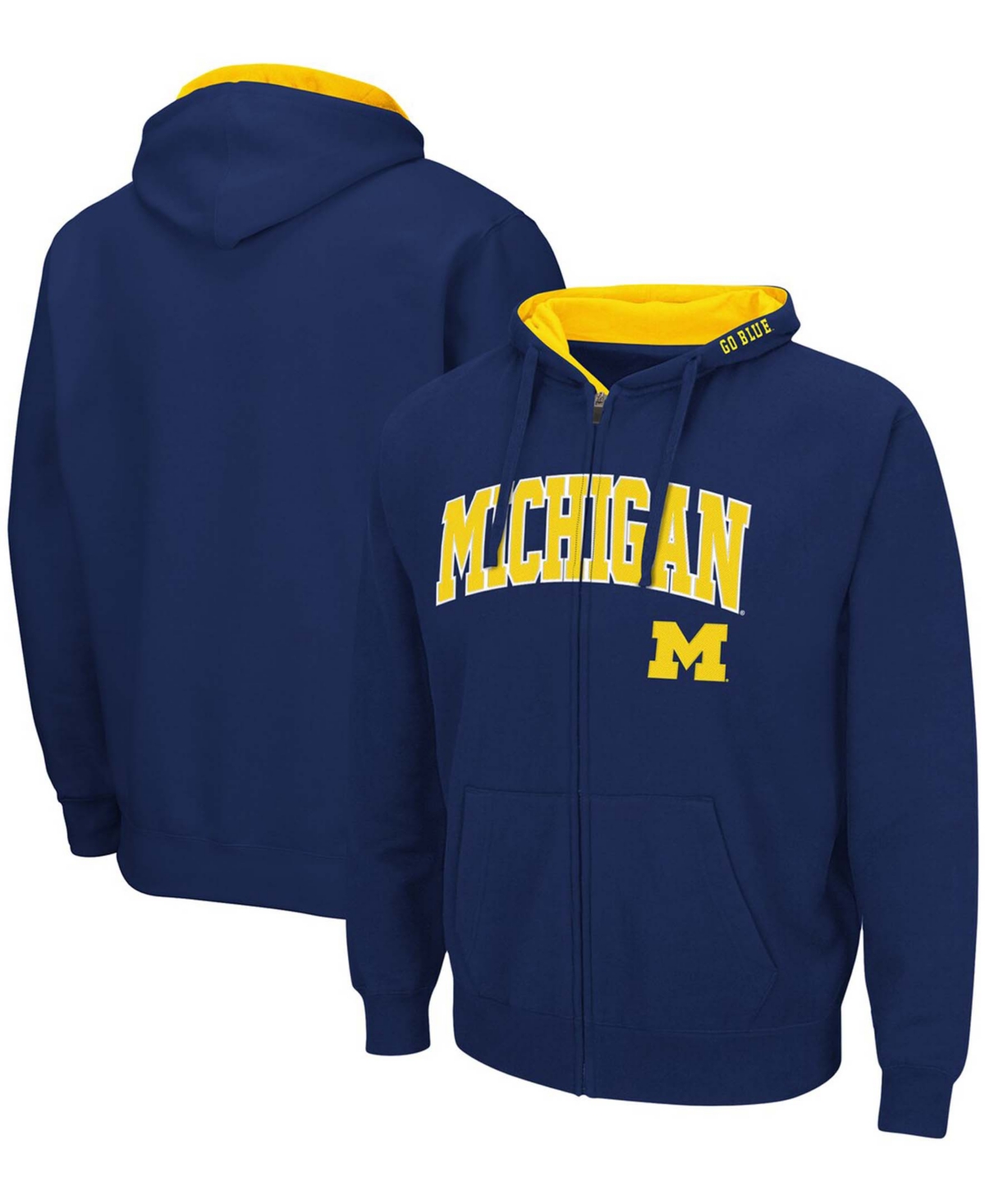Click here for Mens Navy Michigan Wolverines Arch Logo 3.0 Full-Z... prices