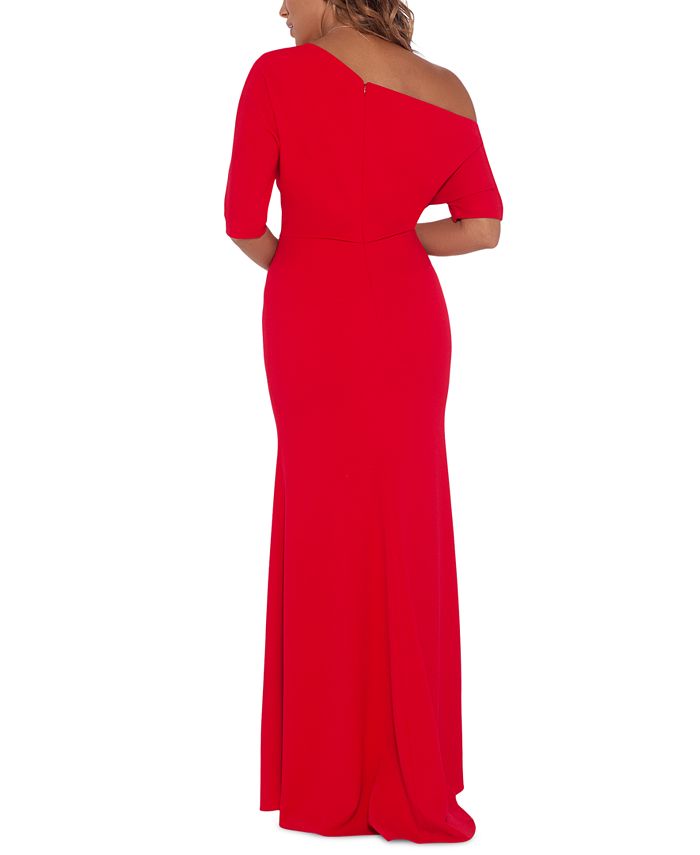Betsy And Adam Off The Shoulder Scuba Gown And Reviews Dresses Women