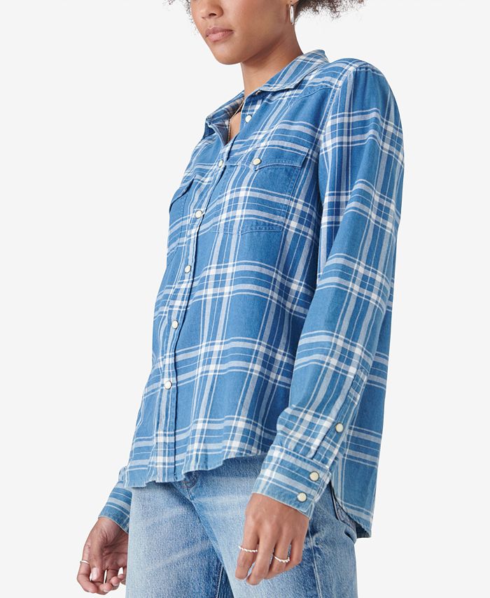 Lucky Brand Plaid Collared Shirt - Macy's