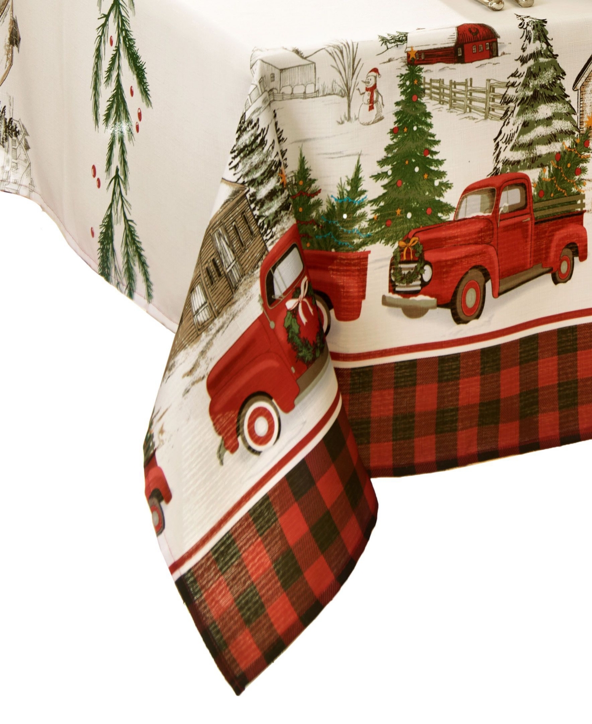 Click here for Vintage Christmas Tree Farm Holiday Rectangle Tabl... prices
