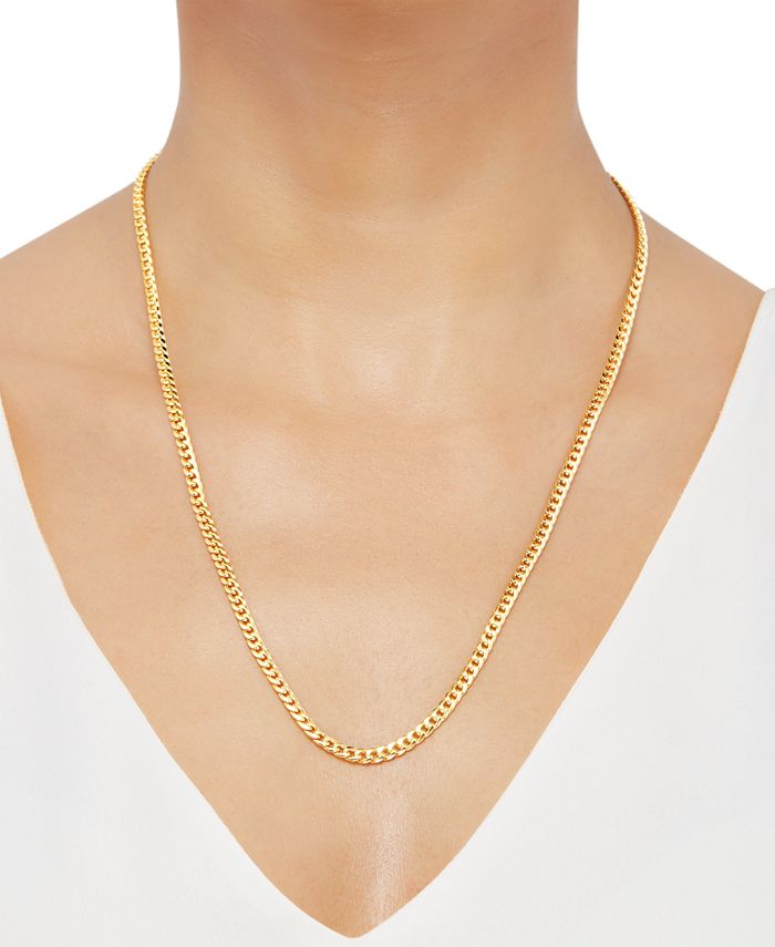 Italian Gold Miami Cuban Link 22" Chain Necklace in 10k Gold - Macy's