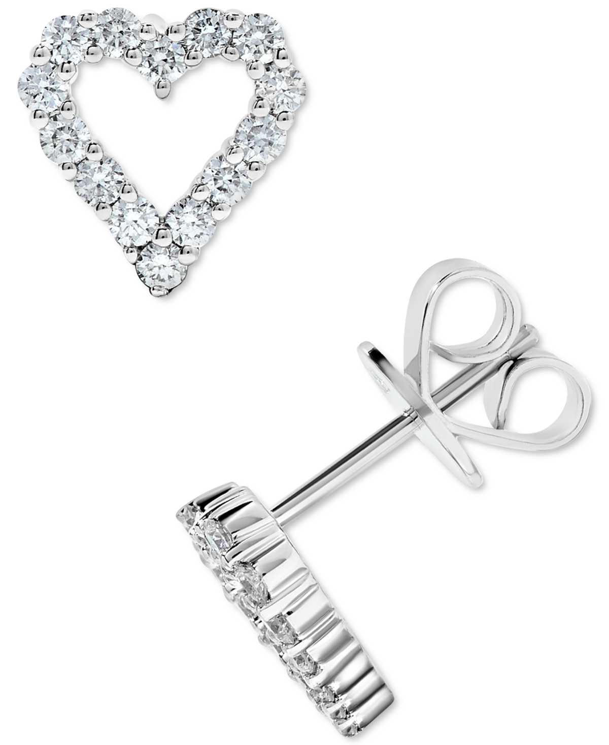 Click here for Diamond Heart Stud Earrings (1/2 ct. t.w.) in 14k... prices