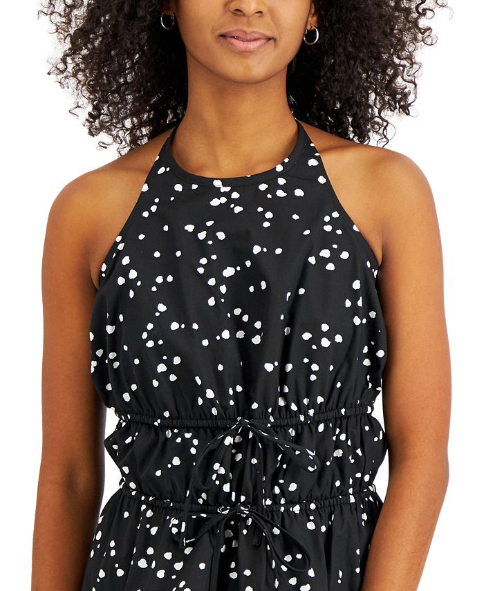 INC International Concepts Cotton Drawstring Halter Top, Created for ...