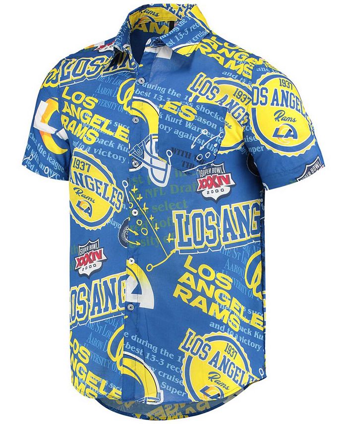 FOCO Men's Royal Los Angeles Rams Thematic Button-Up Shirt - Macy's