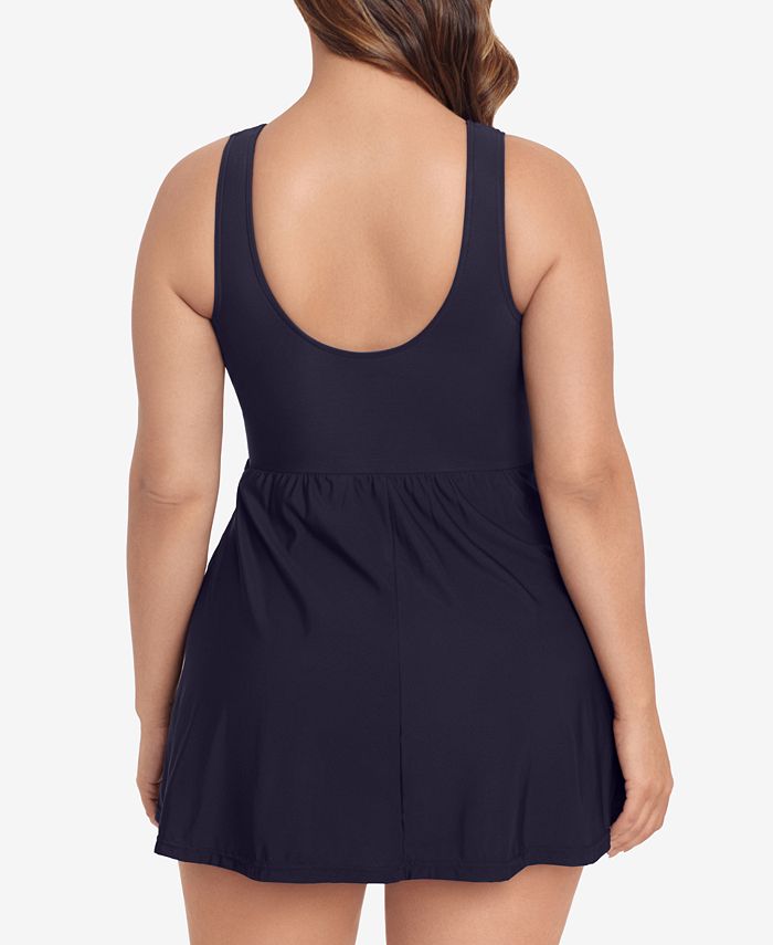 Miraclesuit Plus Size Marais Allover Slimming Twist Front Swimdress