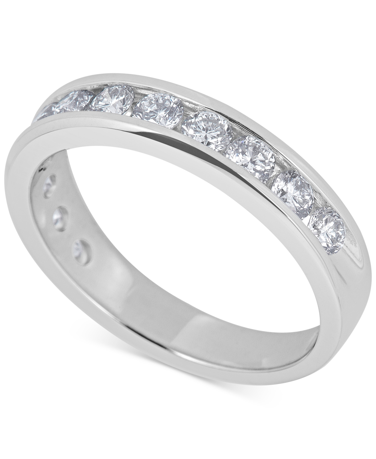 Click here for Diamond Channel-Set Band (3/4 ct. t.w.) in 14k Whi... prices