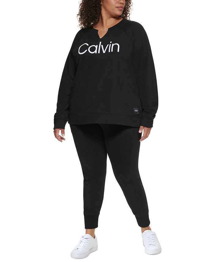 Calvin Klein Plus Size Logo Top - Macy's