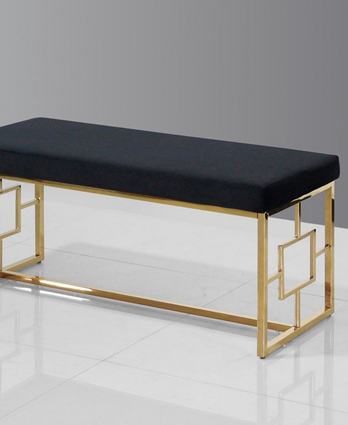 Best Master Furniture Louie Stainless Steel Bench - Macy's