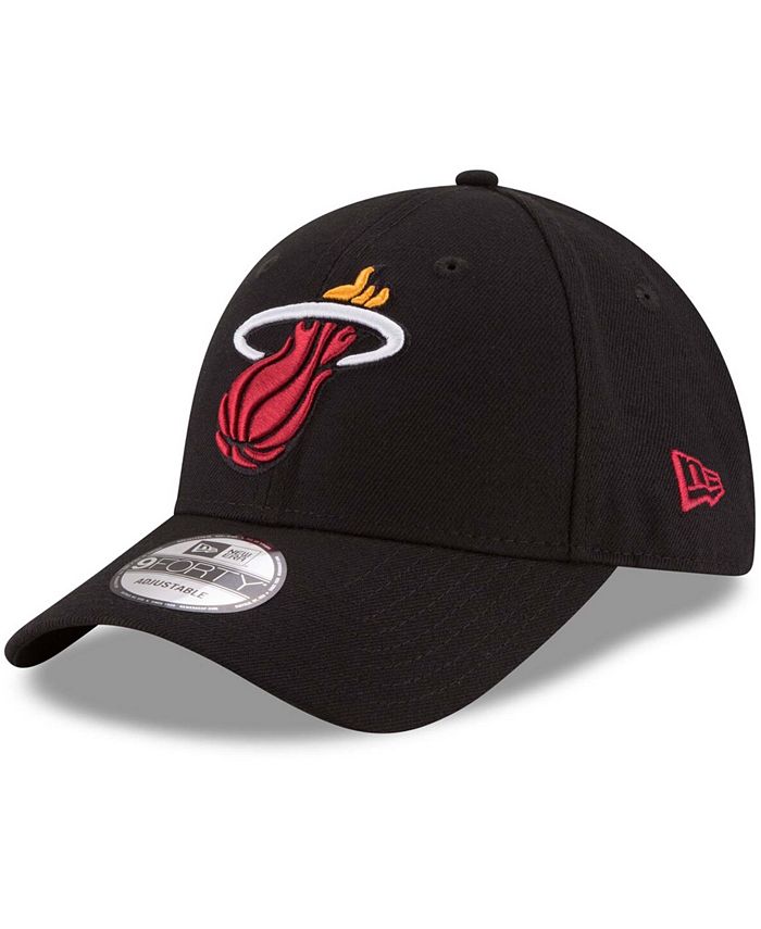 New Era Men's Black Miami Heat Official Team Color 9FORTY Adjustable ...