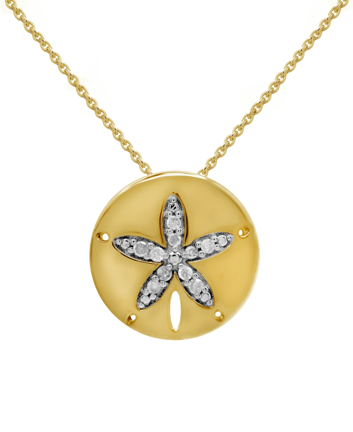 Click here for Diamond Sand Dollar 18 Pendant Necklace (1/10 ct.... prices