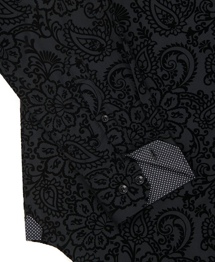 Tallia Men's Slim-Fit Flocked Shirt - Macy's