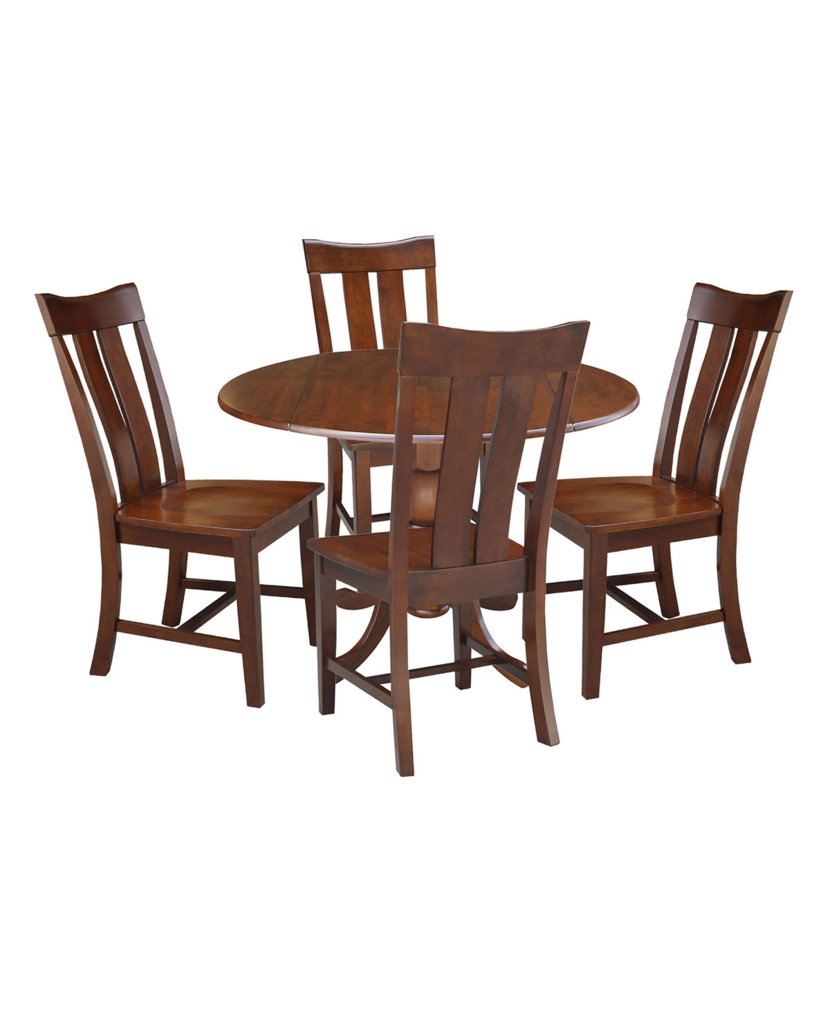 Click here for 42 Dual Drop Leaf Table with 4 Splat Back Dining C... prices