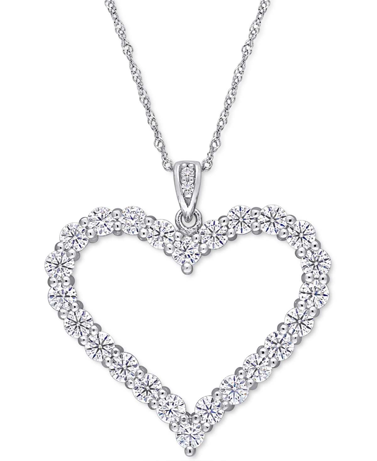 Click here for Lab-Grown Moissanite Heart 18 Pendant Necklace (2-... prices