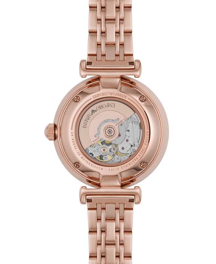 Emporio Armani Women's Automatic Rose Gold Tone Stainless Steel ...