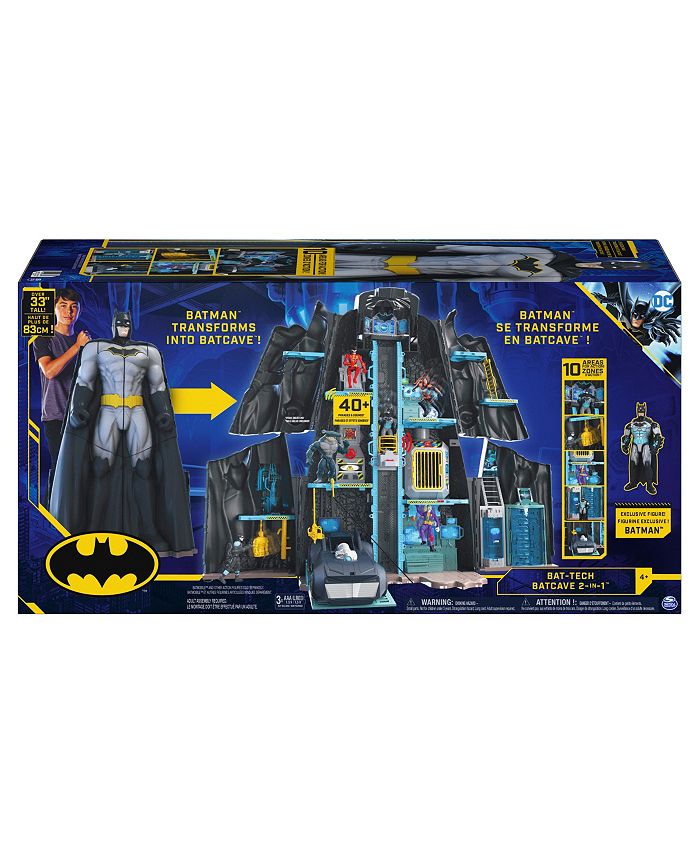 Batman Bat-Tech Batcave, Giant Transforming Playset with Exclusive 4 ...