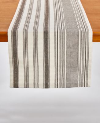 Hammond Stripe Birch Woven Table Runner, 72" x 14" - Macy's