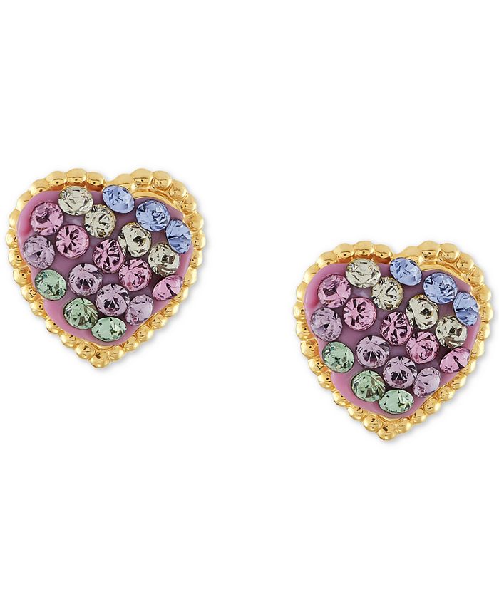 Macy's Children's Crystal Heart Stud Earrings in 14k Gold - Macy's