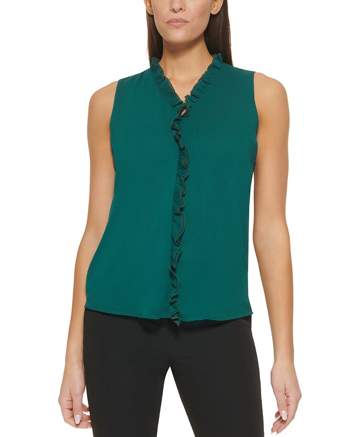 Tommy Hilfiger Ruffled Sleeveless Top Macys