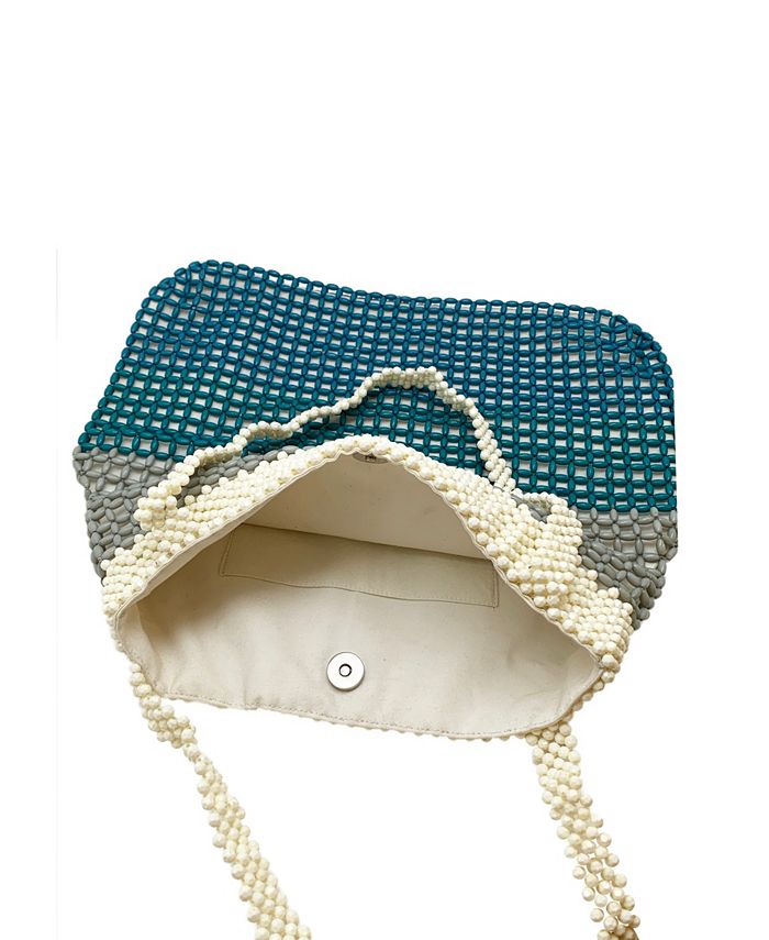 La Regale Summer Macrame Beaded Stipe Tote - Macy's