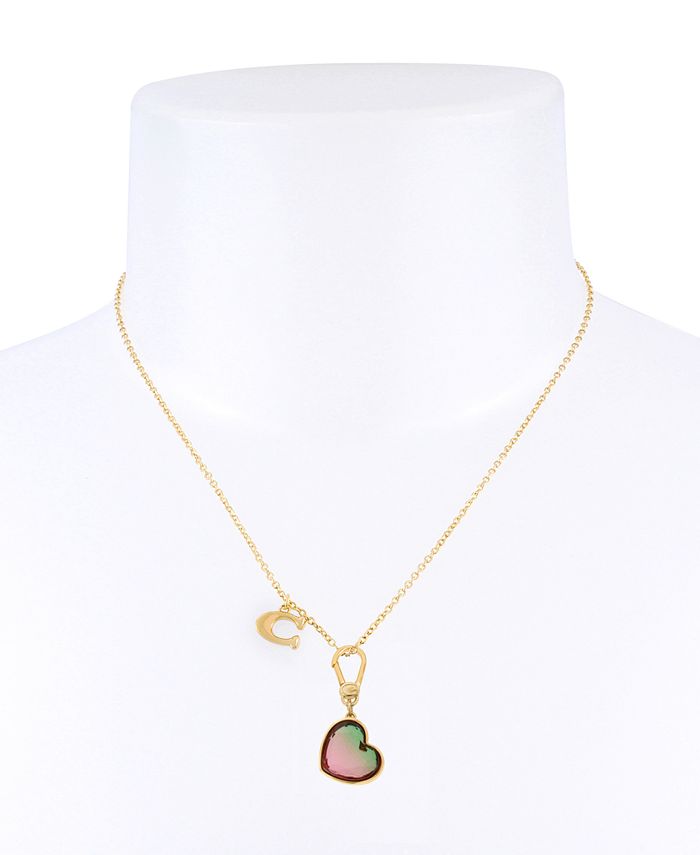 COACH Gold-Tone Collectible Gemstone Heart Charm - Macy's