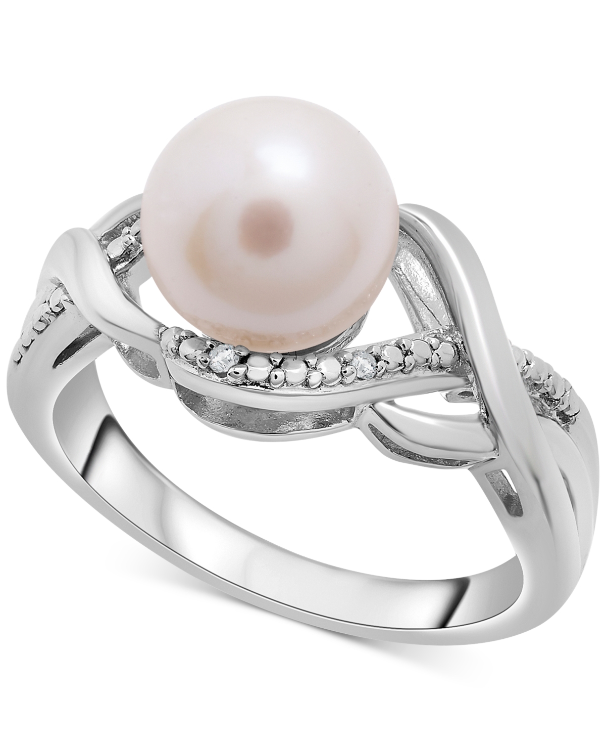 Click here for Cultured Freshwater Pearl (8mm) & Diamond Accent R... prices