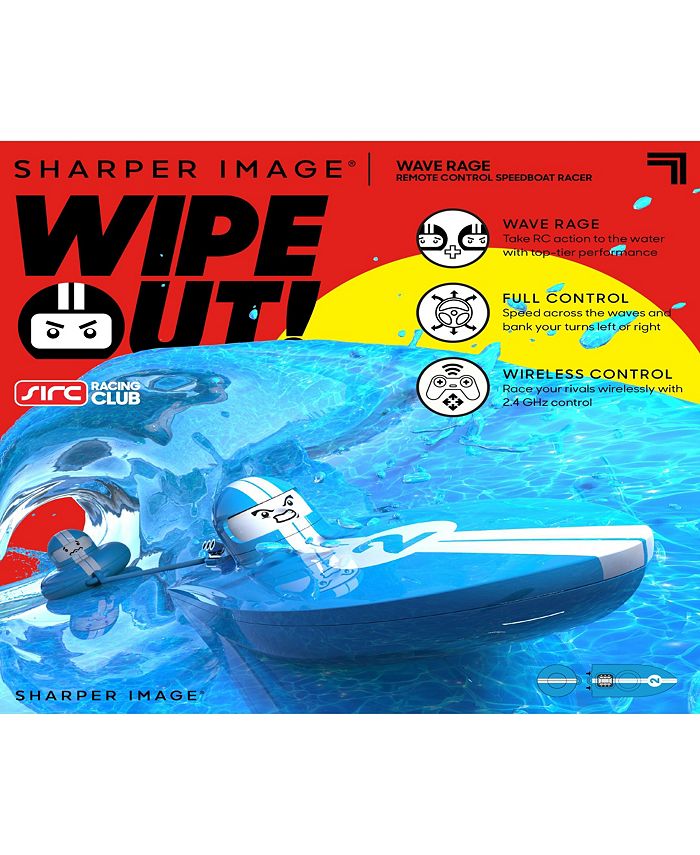 Sharper Image RC Wave Rage, Wireless Rechargeable Bumper Boat with Tow ...