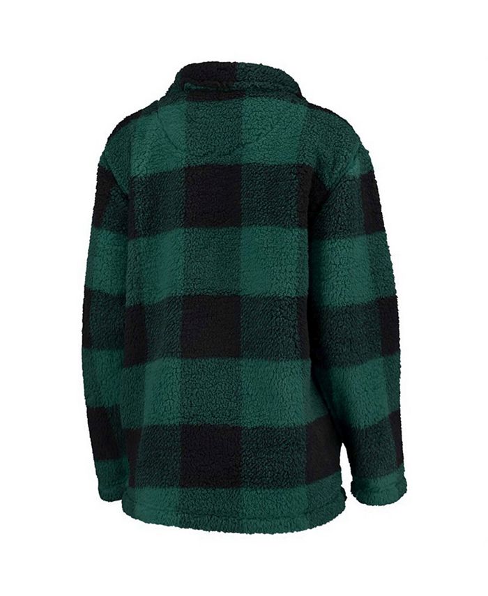 Boxercraft Women's Green, Black Michigan State Spartans Plaid Sherpa ...