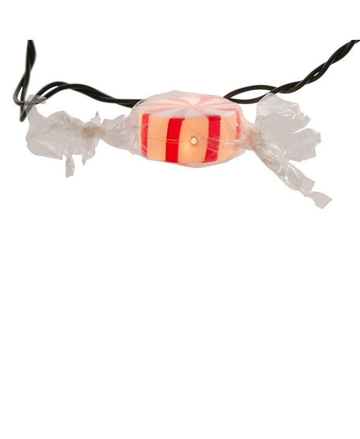 Kurt Adler 10-Light Red Peppermint Candy Light Set - Macy's