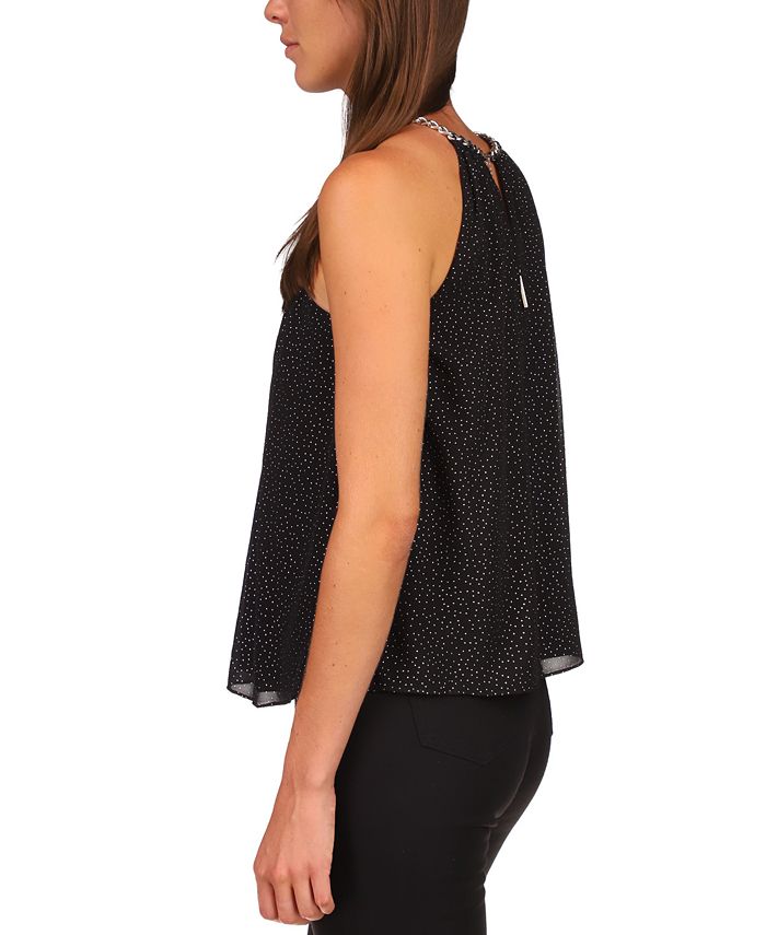 Michael Kors Petite Sleeveless Chain Neck Halter Top - Macy's