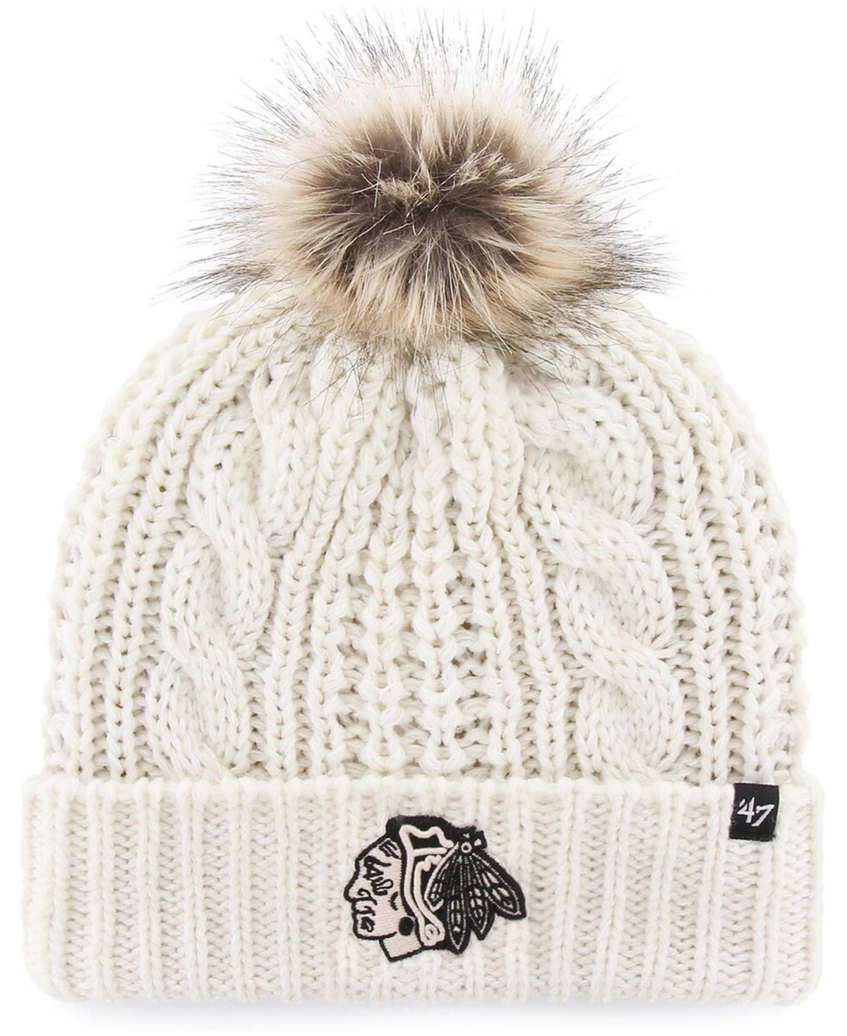 Click here for Womens White Chicago Blackhawks Logo Meeko Cuffed... prices