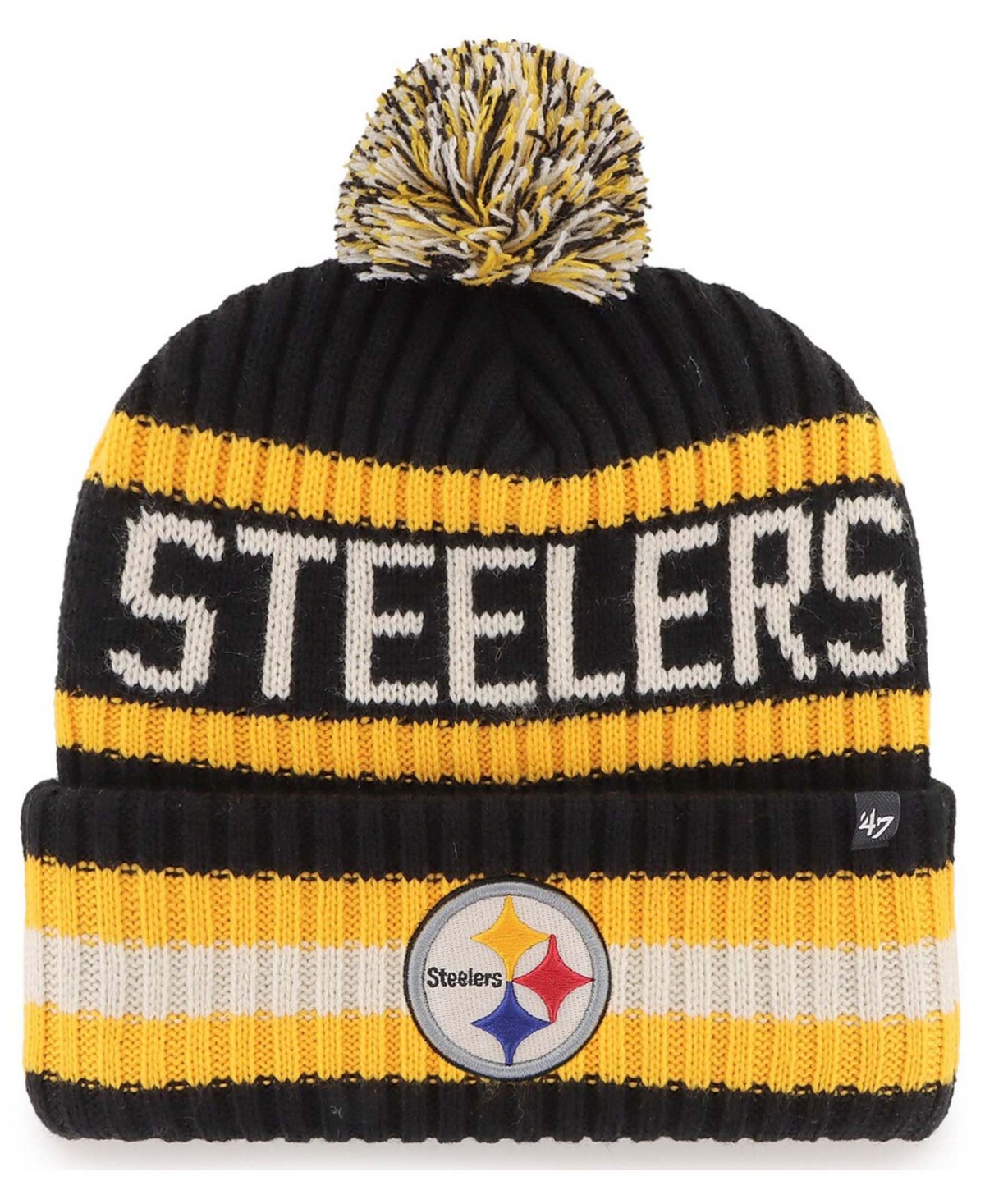 Click here for Mens Black Pittsburgh Steelers Bering Cuffed Knit... prices