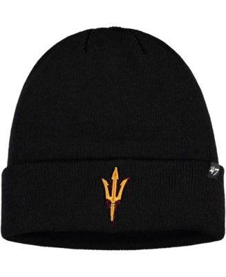 Men's Black Arizona State Sun Devils Raised Cuffed Knit Hat - Macy's
