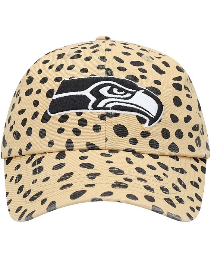 '47 Brand Women's Tan Seattle Seahawks Cheetah Clean Up Adjustable Hat ...