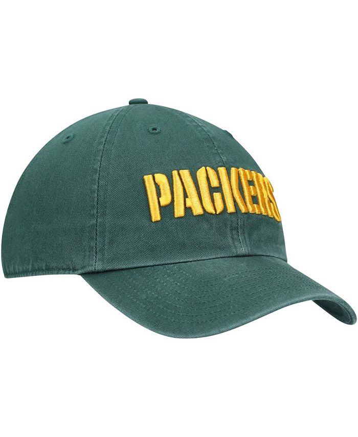'47 Brand Men's Green Green Bay Packers Clean Up Script Adjustable Hat ...