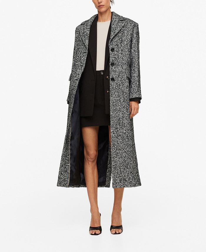 MANGO Women's Flecked Wool-Blend Coat - Macy's