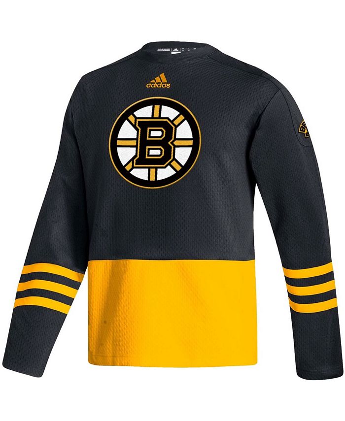 adidas Men's Black Boston Bruins Logo AEROREADY Pullover Sweater - Macy's