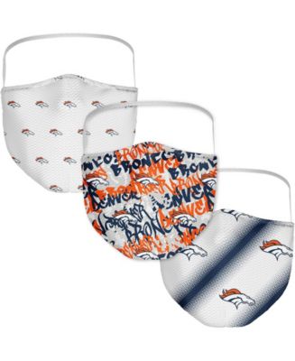 Multi Adult Denver Broncos Official Logo Face Covering 3-Pack - Macy's